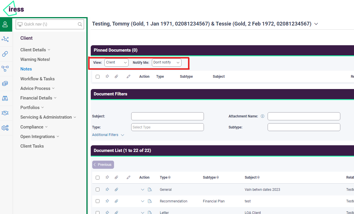 Xplan Essentials (UK) - Movement of document filters - Iress Community