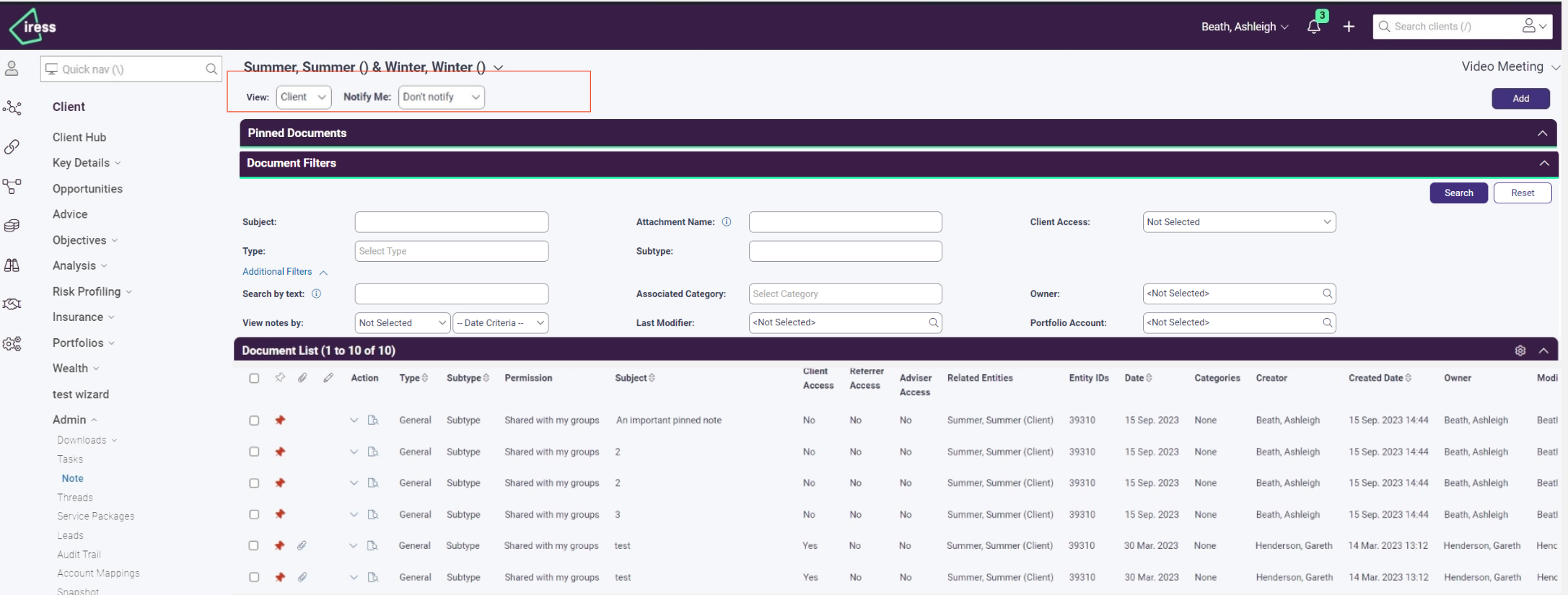 Xplan Essentials (UK) - Movement of document filters - Iress Community