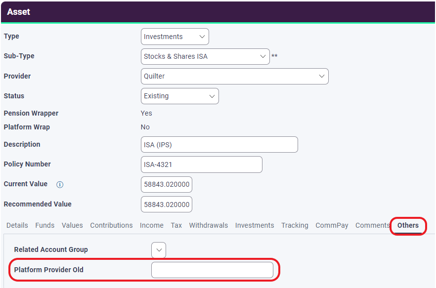 Xplan Essentials (UK) - "Platform Provider Old" field - Iress Community