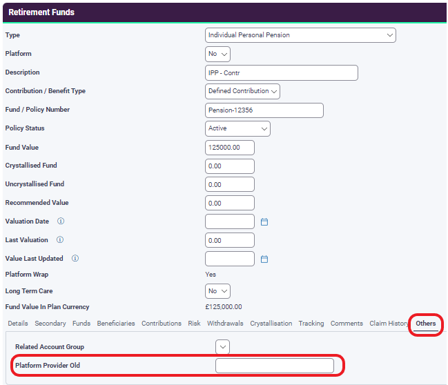 Xplan Essentials (UK) - "Platform Provider Old" field - Iress Community
