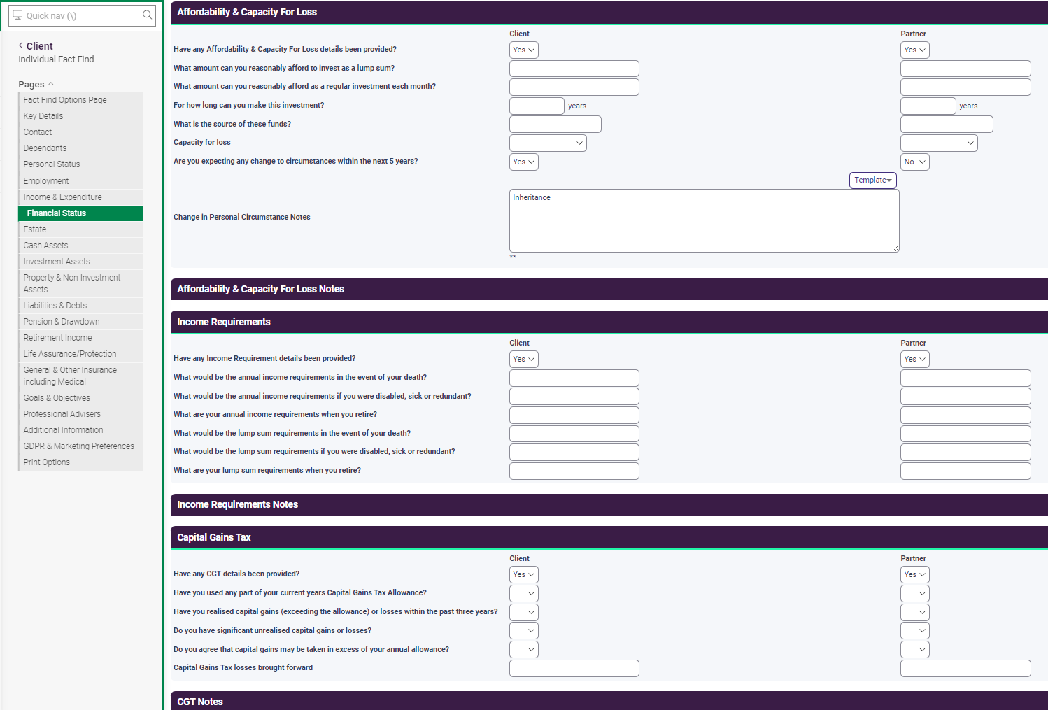 Enhancements to Individual Fact Find & CRM Client Details - Iress Community