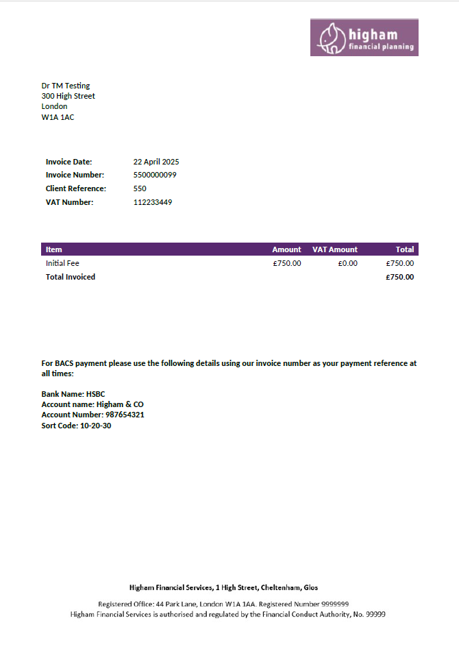 Invoice template explained - Iress Community